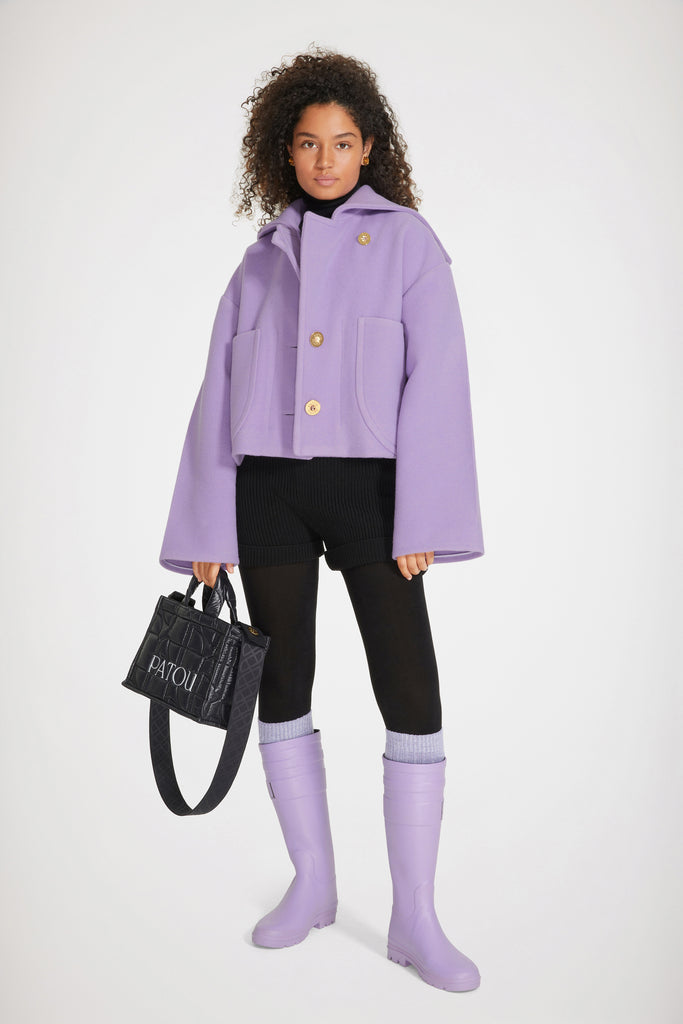 Patou | Cropped coat in double-faced wool