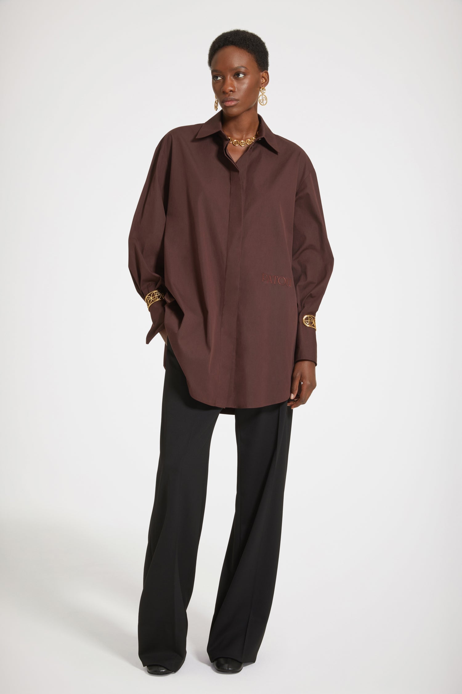 Patou | Mini shirt dress in organic cotton